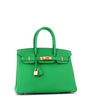 Hermès Birkin 30 Handbag Green Epsom With Gold Hardware