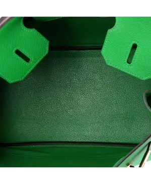 Hermès Birkin 30 Handbag Green Epsom With Gold Hardware