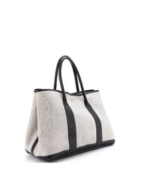 Hermès 36 Garden Party Tote Toile And Leather - Black