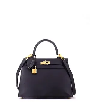 Hermès Kelly 25 Handbag Black Epsom With Gold Hardware - Noir