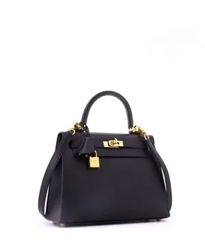 Hermès Kelly 25 Handbag Black Epsom With Gold Hardware - Noir