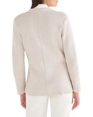 NIC+ZOE Elegant Knit Open Front Blazer - Sugar Cookie