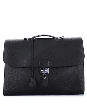 Hermès 41 Sac A Depeches Bag Togo - Black