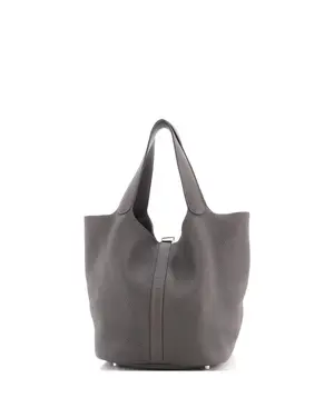 Hermès Gm Picotin Lock Bag Clemence - Gray