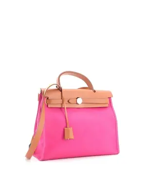 Hermès 31 Herbag Zip Leather And Toile
