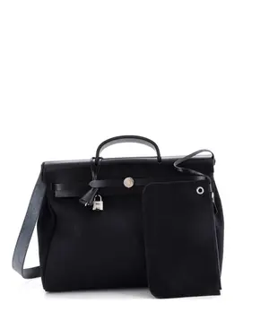 Hermès 39 Herbag Zip Leather And Toile