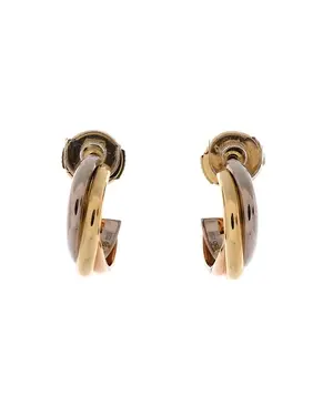 CARTIER 13mm Trinity Hoop Earrings 18k Tricolor - Gold