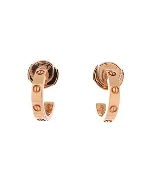 CARTIER Small Love Hoop Earrings 18k Rose Gold - Pink