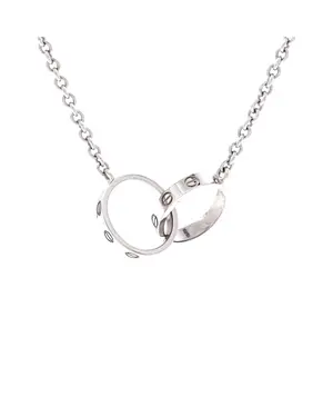 CARTIER Love Interlocking Necklace 18k Gold, 17.25 - White