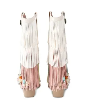 Kurt Geiger Embellished Fringe Cowboy Boots