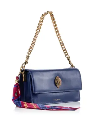 Kurt Geiger Sloane Soft Leather Shoulder Bag - Dark Blue