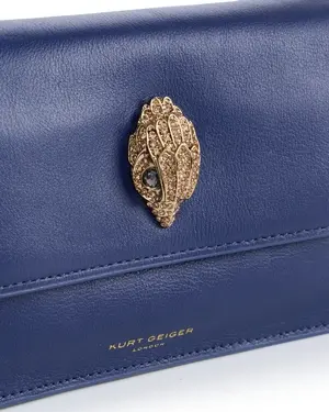 Kurt Geiger Sloane Soft Leather Shoulder Bag - Dark Blue