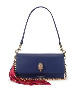 Kurt Geiger Sloane Soft Leather Shoulder Bag - Dark Blue