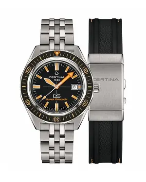 CERTINA Ds Super Ph2000m Watch, 43mm - Silver/black