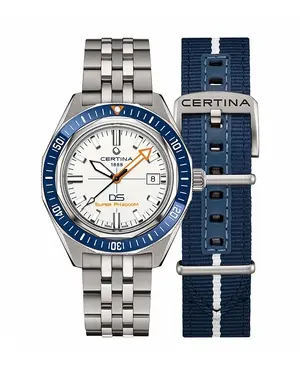 CERTINA Ds Super Ph2000m Watch, 43mm - Silver/blue