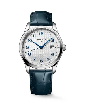LONGINES Master Collection Watch, 41mm - Silver Barleycorn/blue