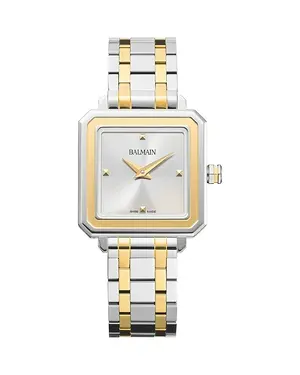 Balmain Eirini Two Tone Square Watch - Silver