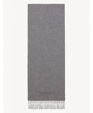 Saint Laurent Emboidered Scarf - Graphite