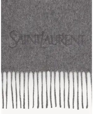 Saint Laurent Emboidered Scarf - Graphite