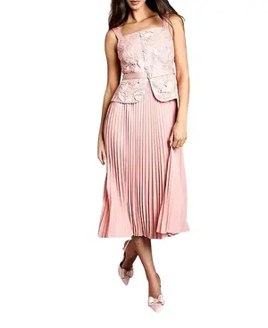 Coast Lace Peplum Belted Midi Dress