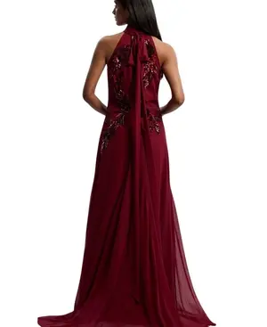 Karen Millen Embellished Halter Maxi Dress
