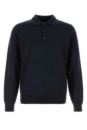 Brioni Midnight Cashmere Blend Polo Shirt - Blue