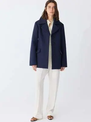 CALLAS MILANO Lucky" Peacoat With Waisted Silhouette - Navy