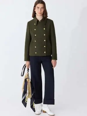 CALLAS MILANO Double-breasted Felt Wool Jacket - Forest