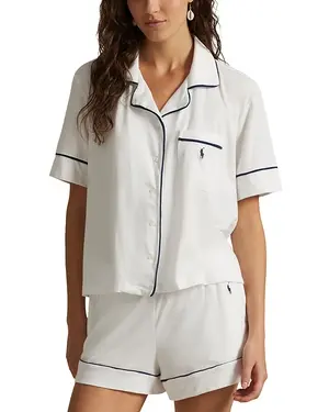 Polo Ralph Lauren Short Sleeve Pajama Set - White Cloud