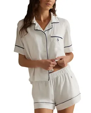 Polo Ralph Lauren Short Sleeve Pajama Set - White Cloud