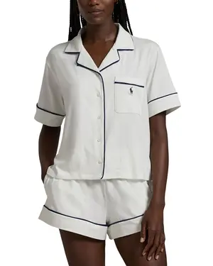 Polo Ralph Lauren Short Sleeve Pajama Set - White Cloud