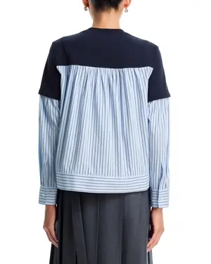 3.1 Phillip Lim Cotton Mixed Media Sweatshirt