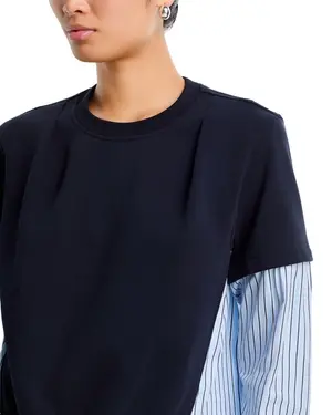 3.1 Phillip Lim Cotton Mixed Media Sweatshirt