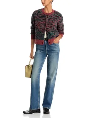 3.1 Phillip Lim Tiger Print Crewneck Cardigan