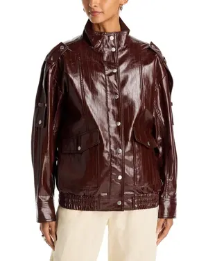 3.1 Phillip Lim Textured Faux Leather Bomber Jacket