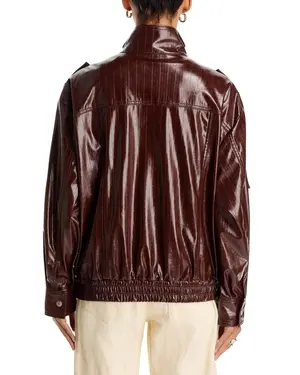 3.1 Phillip Lim Textured Faux Leather Bomber Jacket