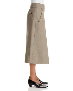 3.1 Phillip Lim Pleated Tweed Midi Skirt