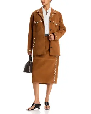 3.1 Phillip Lim Studded Faux Suede Western Jacket