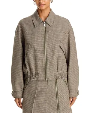 3.1 Phillip Lim Tweed Blouson Bomber Jacket - Espresso Multi