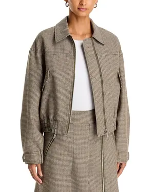 3.1 Phillip Lim Tweed Bomber Jacket - Espresso Multi