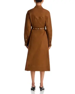 3.1 Phillip Lim Belted Utility Cotton Midi Shirt Dress