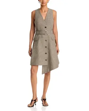 3.1 Phillip Lim Belted Tweed Dress - Sable Multi