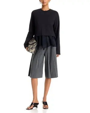 3.1 Phillip Lim Mixed Media Long Sleeve Tee