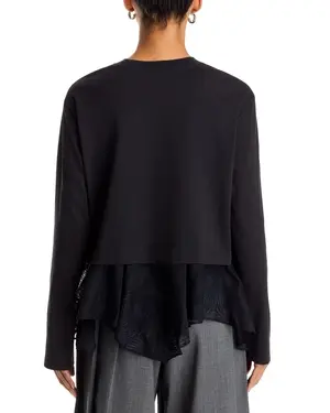 3.1 Phillip Lim Mixed Media Long Sleeve Tee