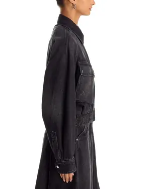 3.1 Phillip Lim Cropped Denim Bomber Jacket