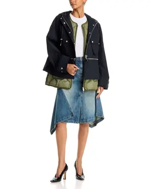 3.1 Phillip Lim Mixed Media Utility Parka Coat