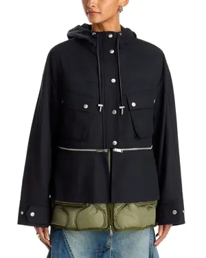 3.1 Phillip Lim Mixed Media Utility Parka Coat