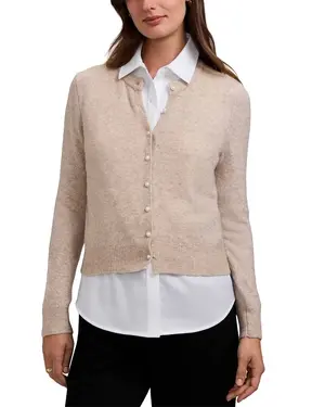 Foxcroft Mixed Media Sleeveless Top - White
