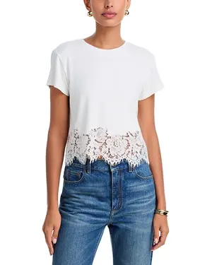 Generation Love Rib Lace Combo Tee - White