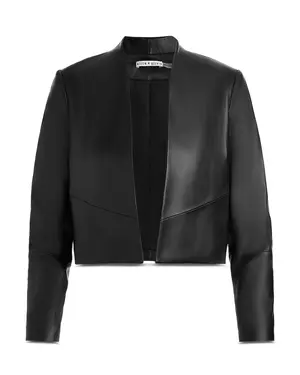 Alice + Olivia New Harvey Leather Open Front Jacket